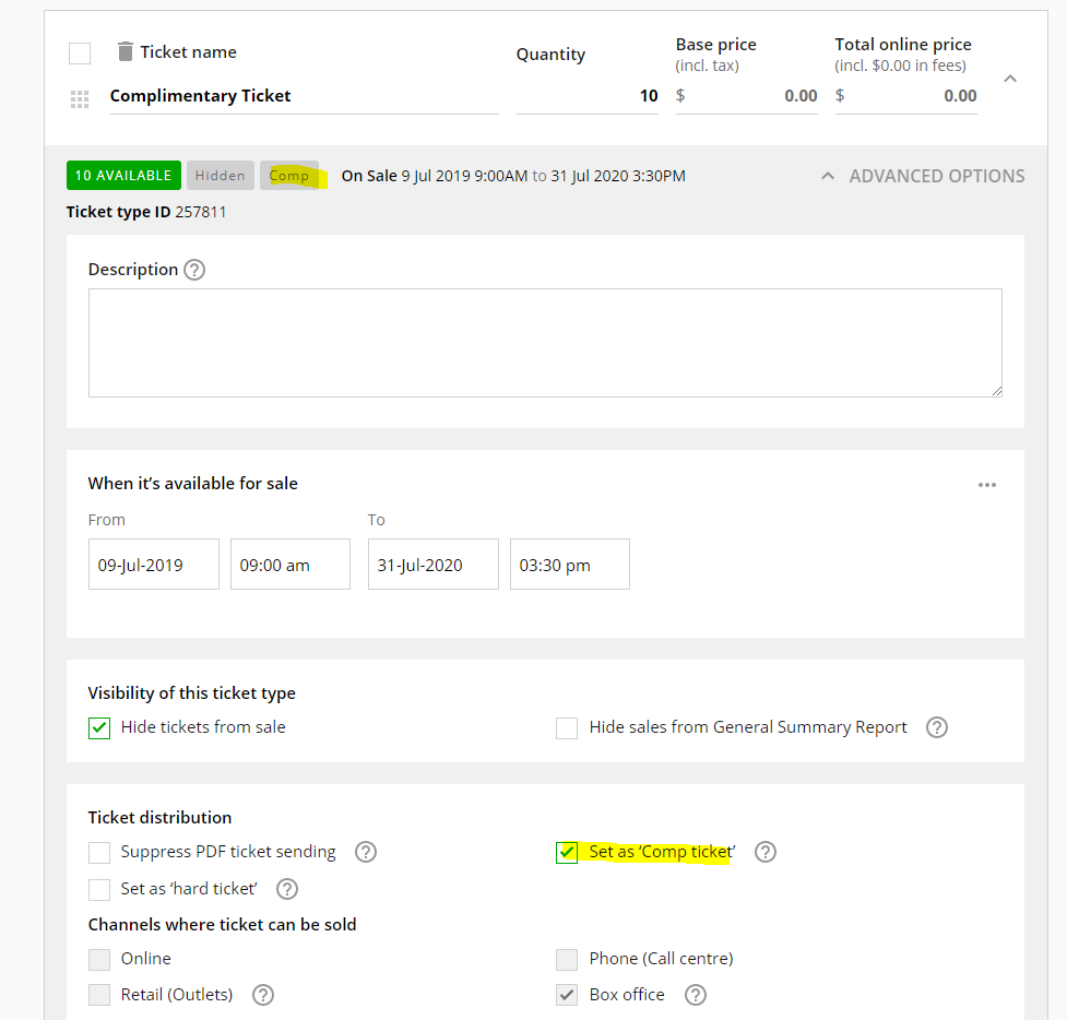 How to create Complimentary Ticket Types – Moshtix