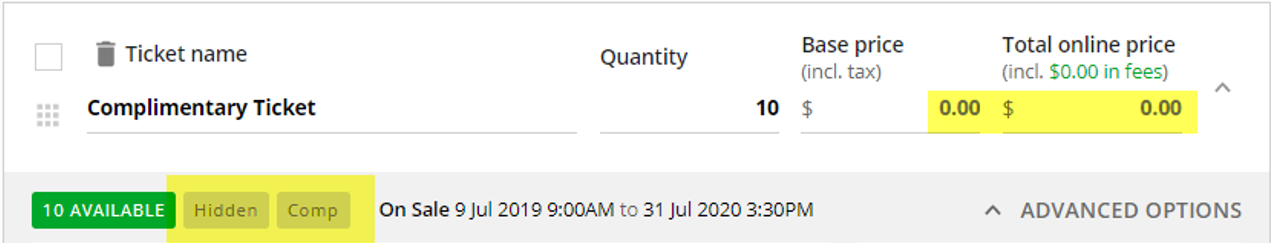 How to create Complimentary Ticket Types – Moshtix