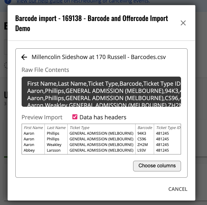 3rd Party Barcode Import – Moshtix 3rd Party Barcode Import – Moshtix