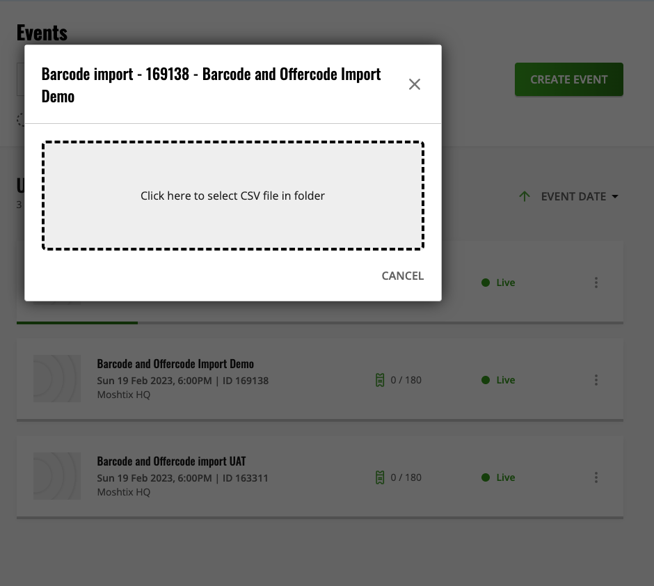 3rd Party Barcode Import – Moshtix 3rd Party Barcode Import – Moshtix